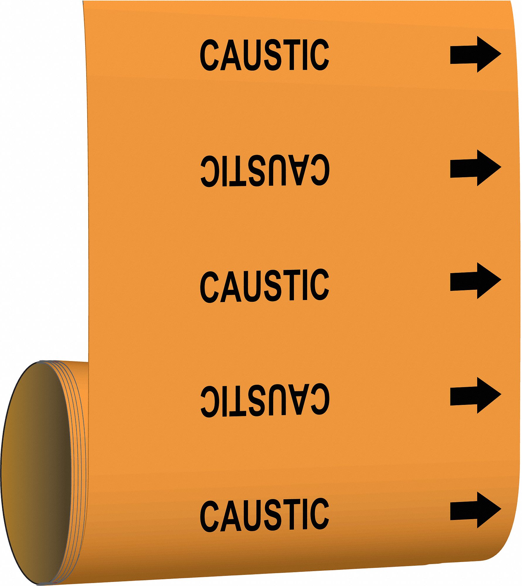 Caustic, Orange, Pipe Marker - 20TE22|108725 - Grainger