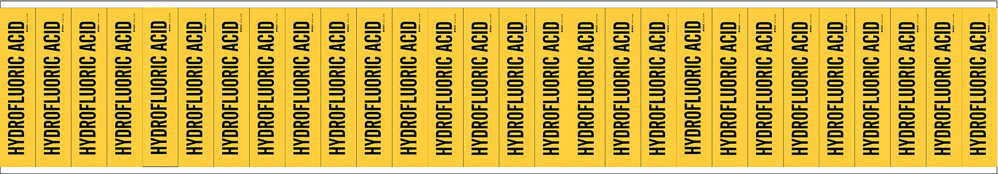 Hydrofluoric Acid, Yellow, Pipe Marker - 20TG53|91939 - Grainger