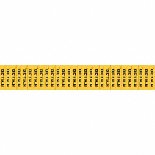 Methyl Alcohol, Yellow, Pipe Marker - 20TG58|91948 - Grainger