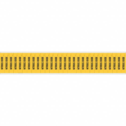 Nitrous Oxide, Yellow, Pipe Marker - 20TG61|91951 - Grainger