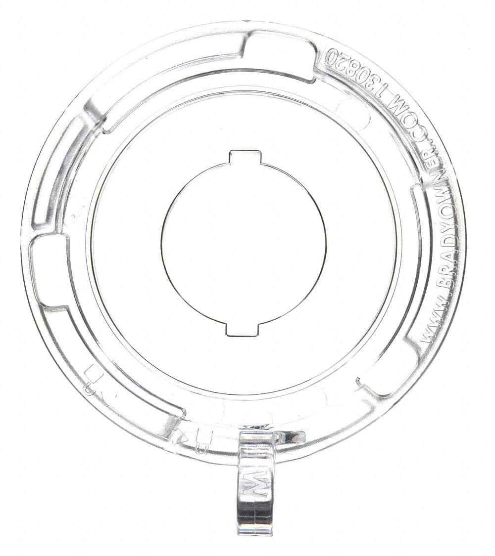 BRADY, For 0.87 in Max Button Dia, Clear, Push Button Lockout Base ...