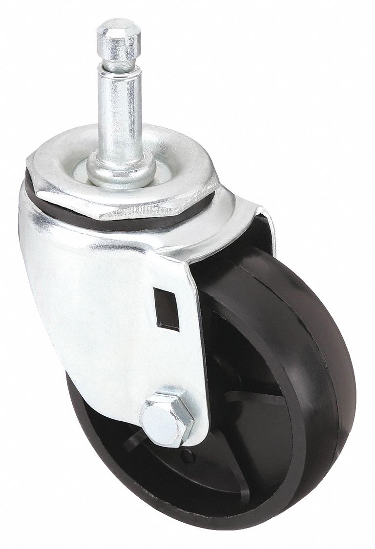 3 in Wheel Dia., 125 lb, General Purpose Friction-Ring Stem Caster ...