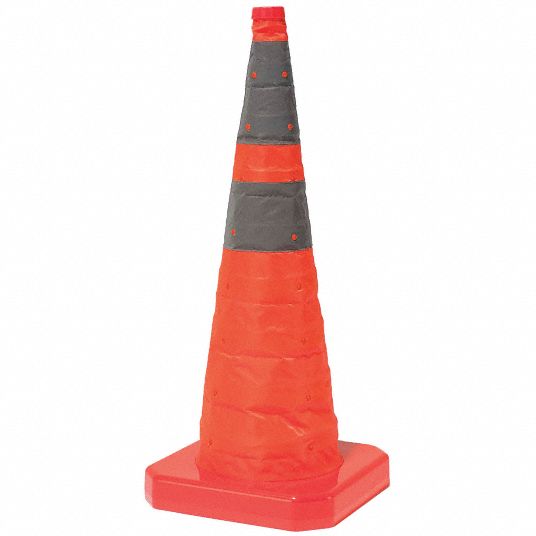 Day or Low Speed Roadway (40 MPH or Less), 18 in Cone Ht, Collapsible ...
