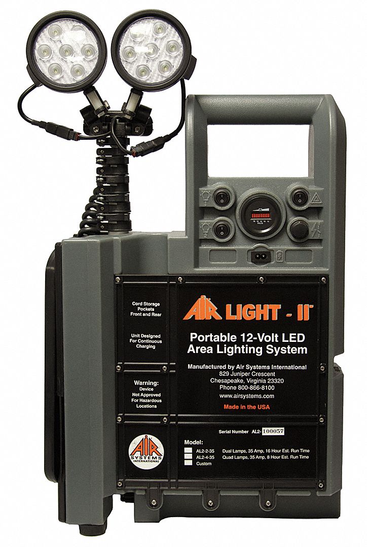 Remote Area Lighting System, Floor Stand, Dual (AC/DC), Lumens 7000 ...