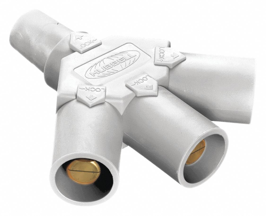 Female-Male-Male-Male, 400 A, Triple Connector - 20TT46|HBLF3MW - Grainger