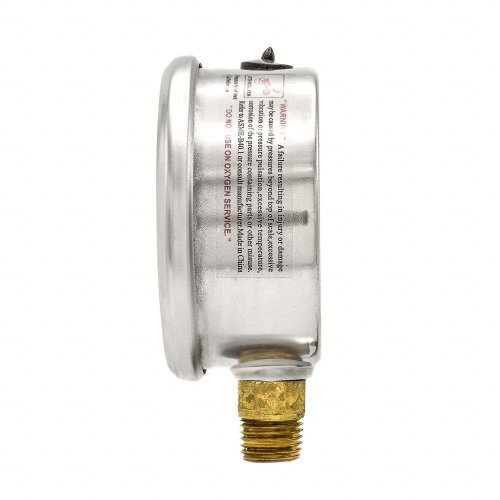 PIC GAUGES Industrial Compound Gauge: 30 to 0 to 60 in Hg/psi, 2 1/2 in Dial, Liquid-Filled ...