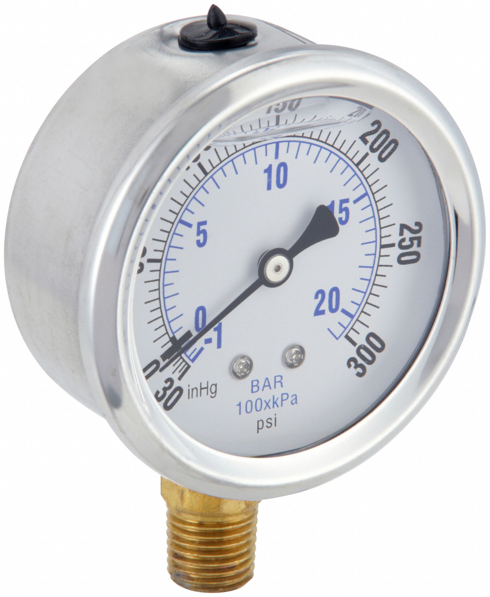 PIC GAUGES, 300 psi to 0 psi / Hg to 300 psi, 2 1/2 in Dial, Industrial Compound Gauge - 20TV20 ...