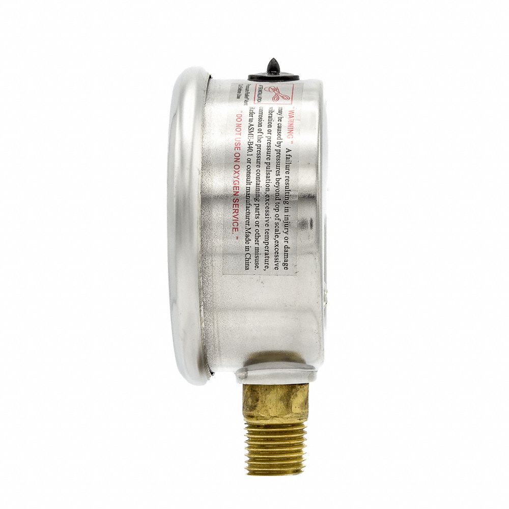 PIC GAUGES Industrial Compound Gauge: 30 to 0 to 100 in Hg/psi, 2 1/2 in Dial, Liquid-Filled ...