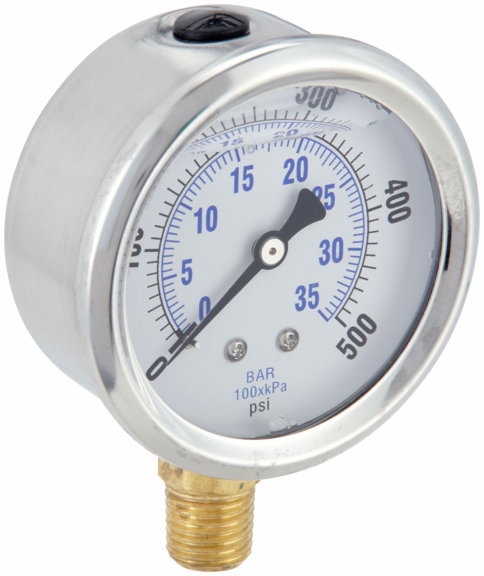 PIC GAUGES, 0 psi / Hg to 500 psi, 2 1/2 in Dial, Industrial Pressure ...