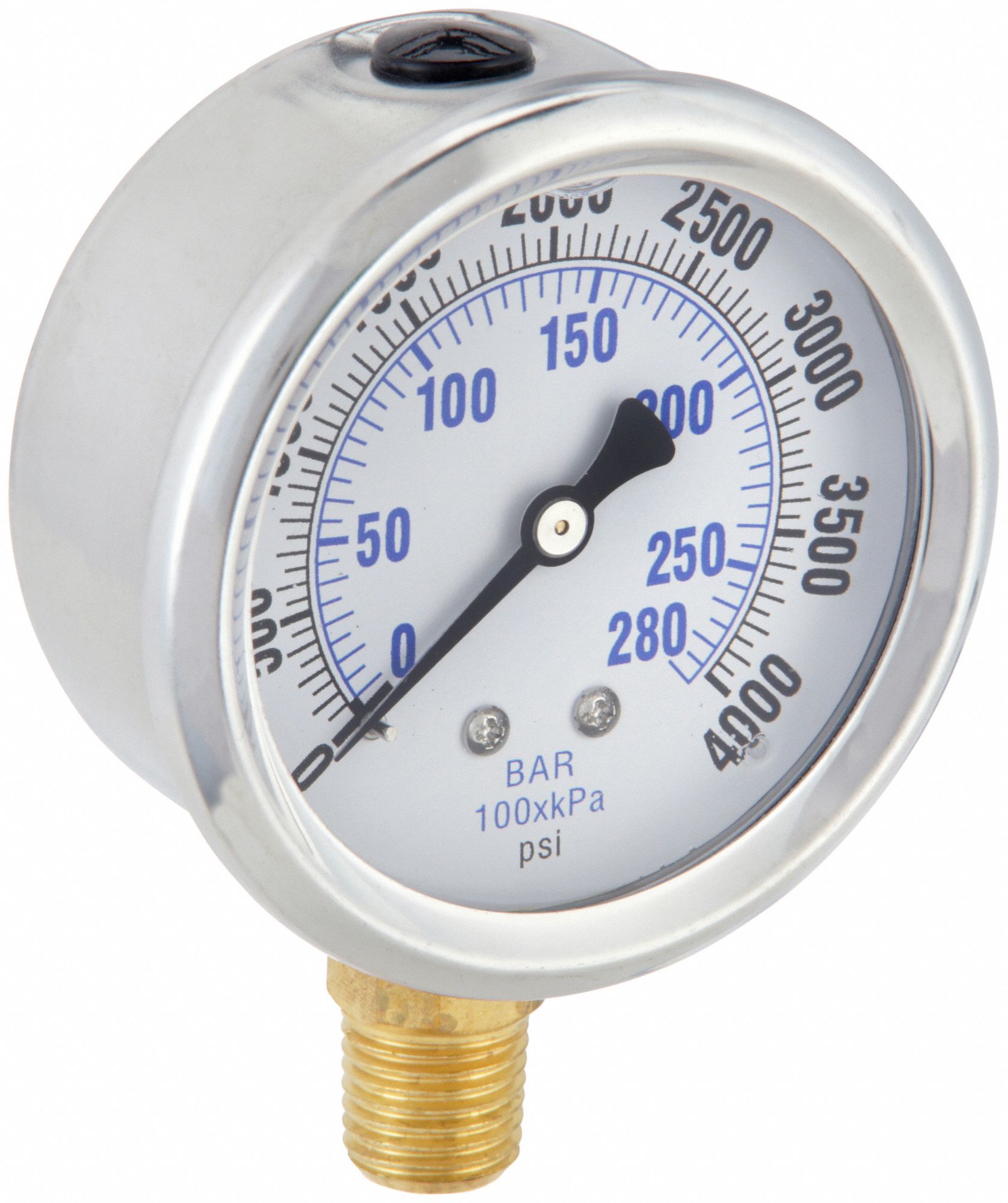 PIC GAUGES, 0 psi / Hg to 4,000 psi, 2 1/2 in Dial, Industrial Pressure ...