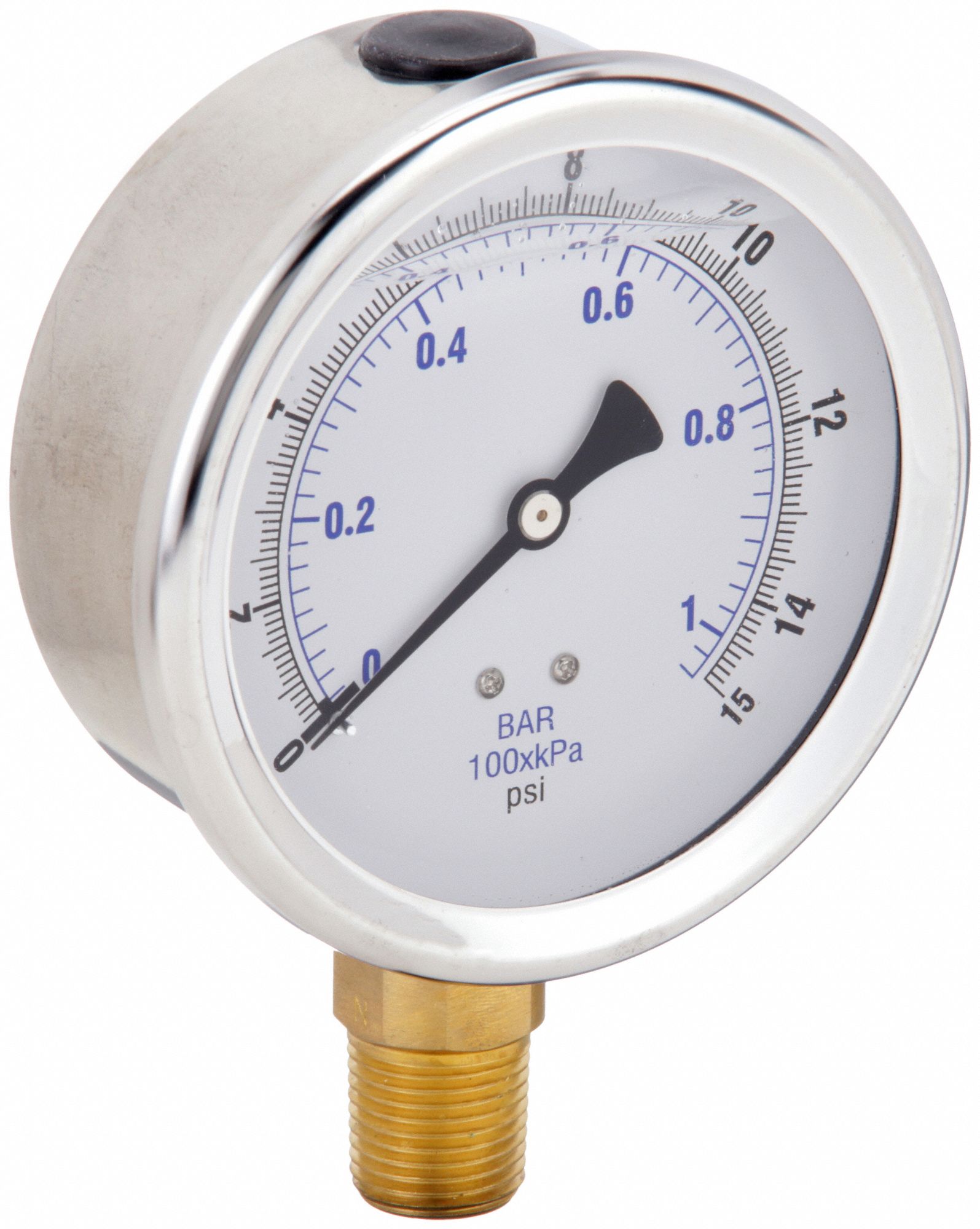 PIC GAUGES, 0 psi / Hg to 15 psi, 4 in Dial, Industrial Pressure Gauge ...