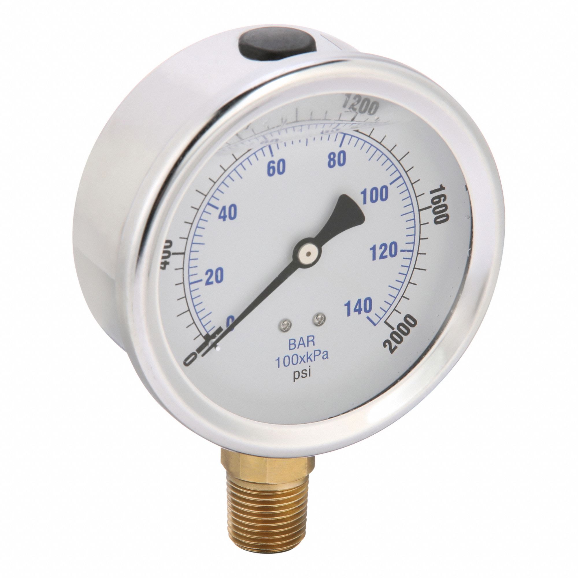 PIC GAUGES, 2,000 psi to 0 psi / Hg to 2,000 psi, 4 in Dial, Industrial ...