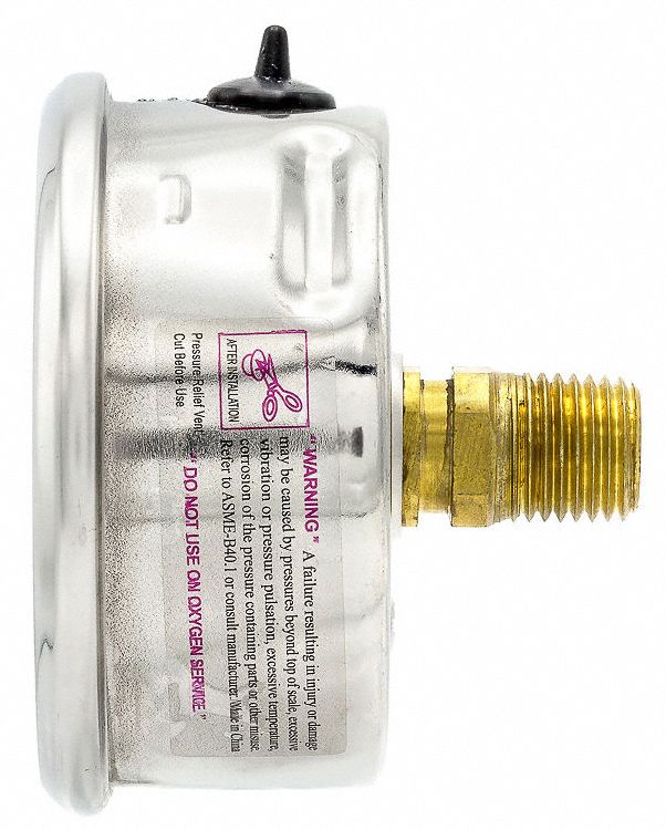 PIC GAUGES Industrial Compound Gauge: 30 to 0 to 15 in Hg/psi, 2 1/2 in Dial, Liquid-Filled ...