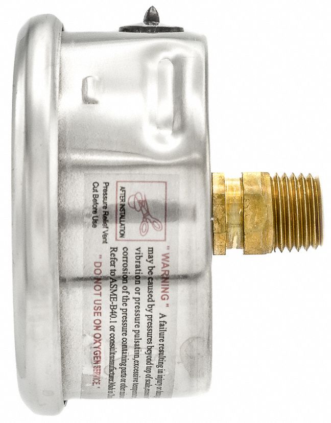 PIC GAUGES Industrial Compound Gauge: 30 to 0 to 150 in Hg/psi, 2 1/2 in Dial, Liquid-Filled ...