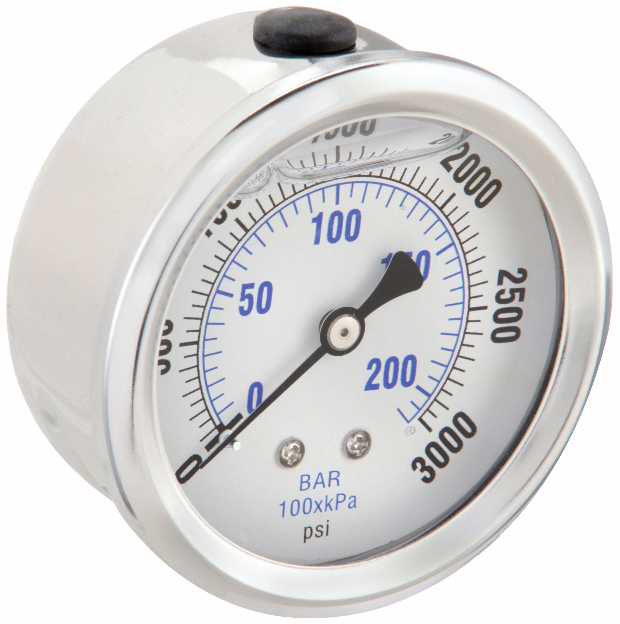 PIC GAUGES, 0 psi / Hg to 3,000 psi, 2 1/2 in Dial, Industrial Pressure ...