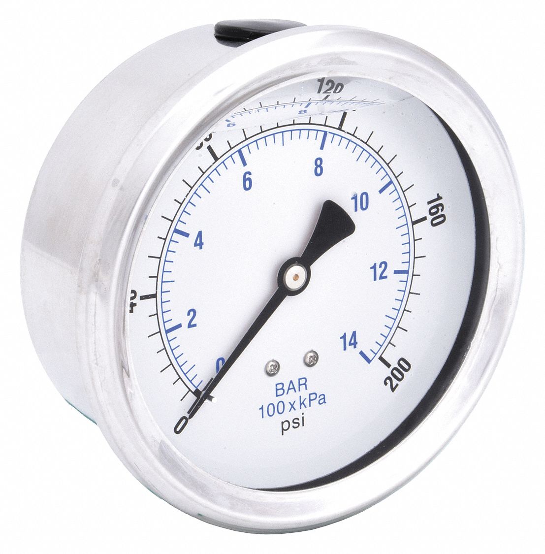 PIC GAUGES, 0 psi to 200 psi, 4 in Dial, Industrial Pressure Gauge ...
