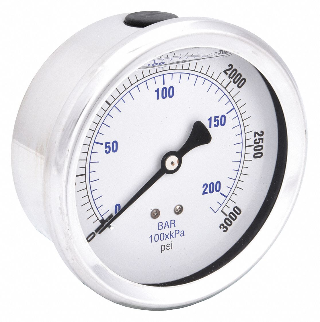 PIC GAUGES, 0 psi / Hg to 3,000 psi, 4 in Dial, Industrial Pressure ...