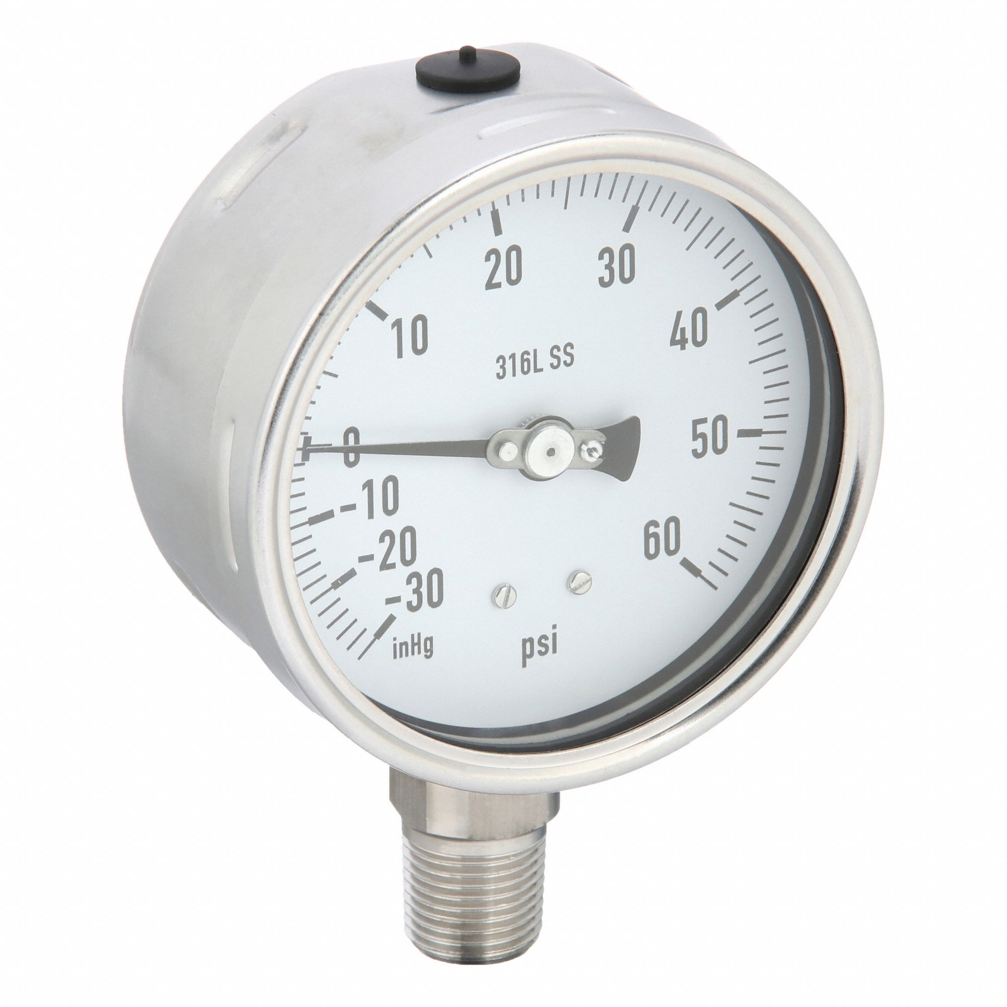 PIC GAUGES, 60 psi to 0 psi / Hg to 60 psi, 4 in Dial, Industrial ...