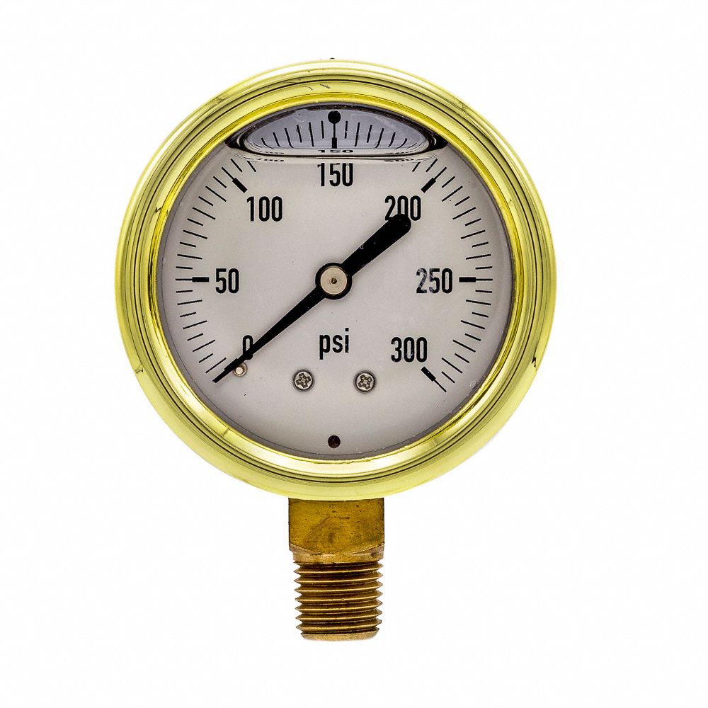 PIC GAUGES, 300 psi to 0 psi / Hg to 300 psi, 2 1/2 in Dial, Industrial Pressure Gauge - 20TY18 ...