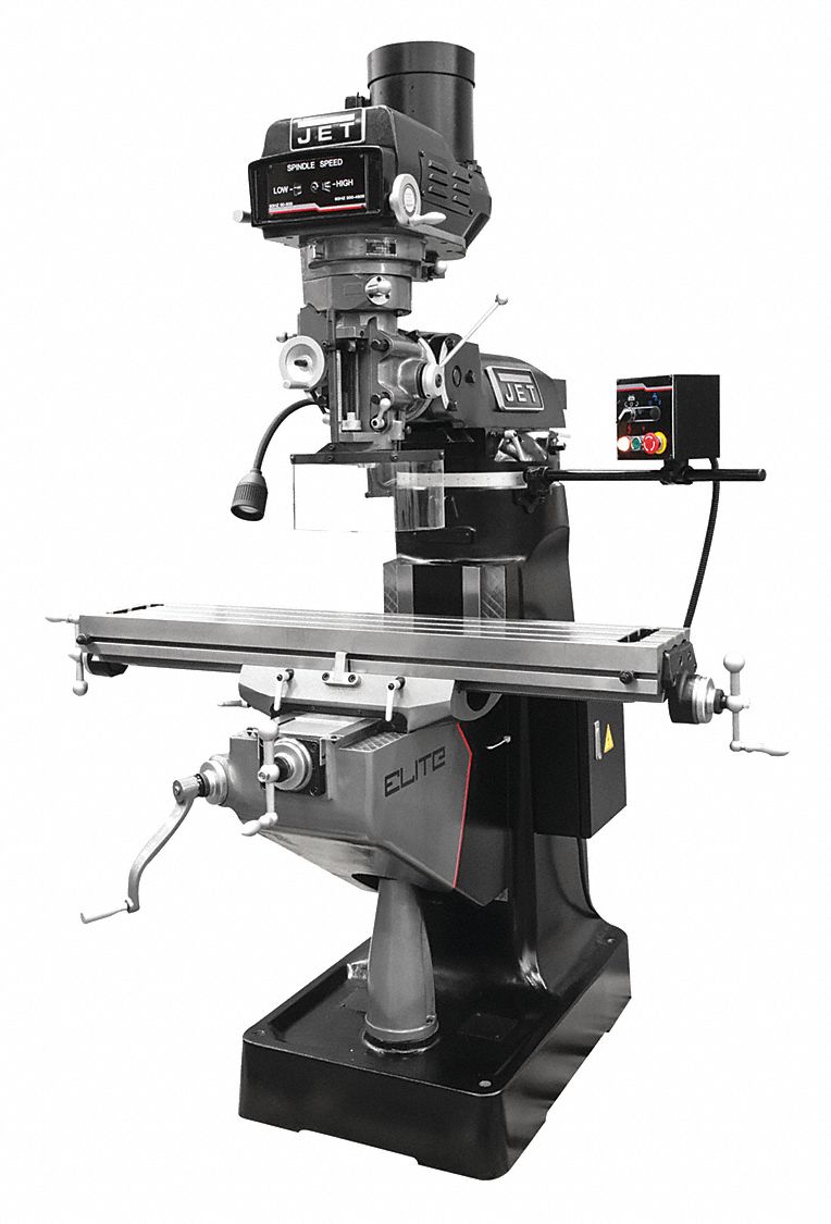 JET ELITE, ETM-949EVS, Belt Drive, Vertical Milling Machine with 3-Axis ...