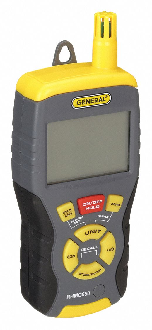 GENERAL, Digital, LCD with Backlight, Moisture Meter - 20VC77|RHMG650 ...