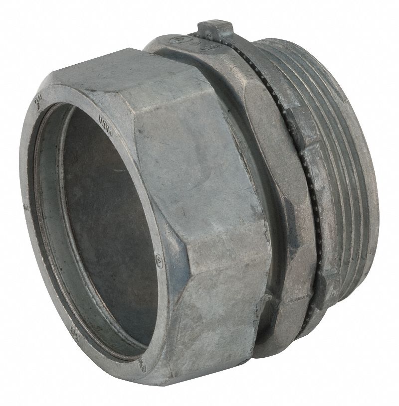 RACO Compression Conduit Connector: Zinc, 4 in Trade Size, 2 29/32 in ...