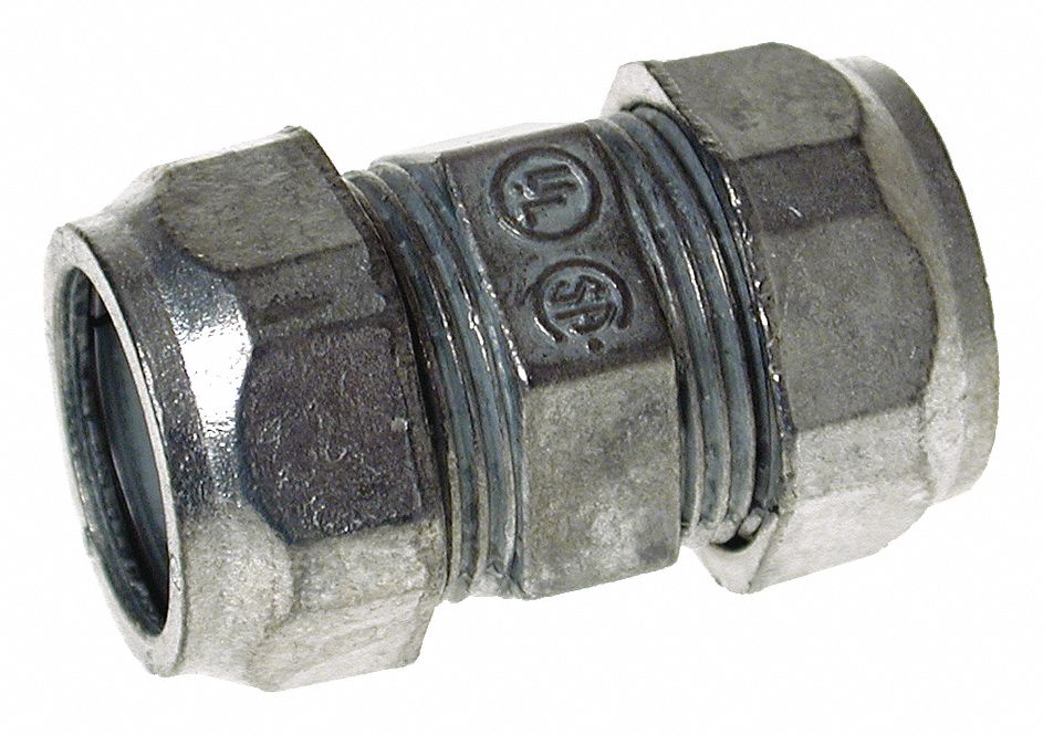 RACO Compression Conduit Coupling: Zinc, 2 1/2 in Trade Size, 3 9/16 in ...