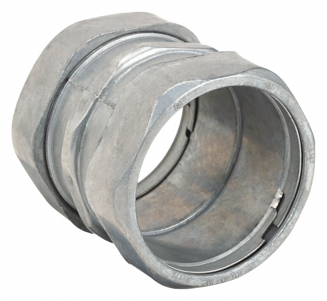 Zinc, 3 1/2 in Trade Size, Compression Conduit Coupling - 20VE17|2874 ...