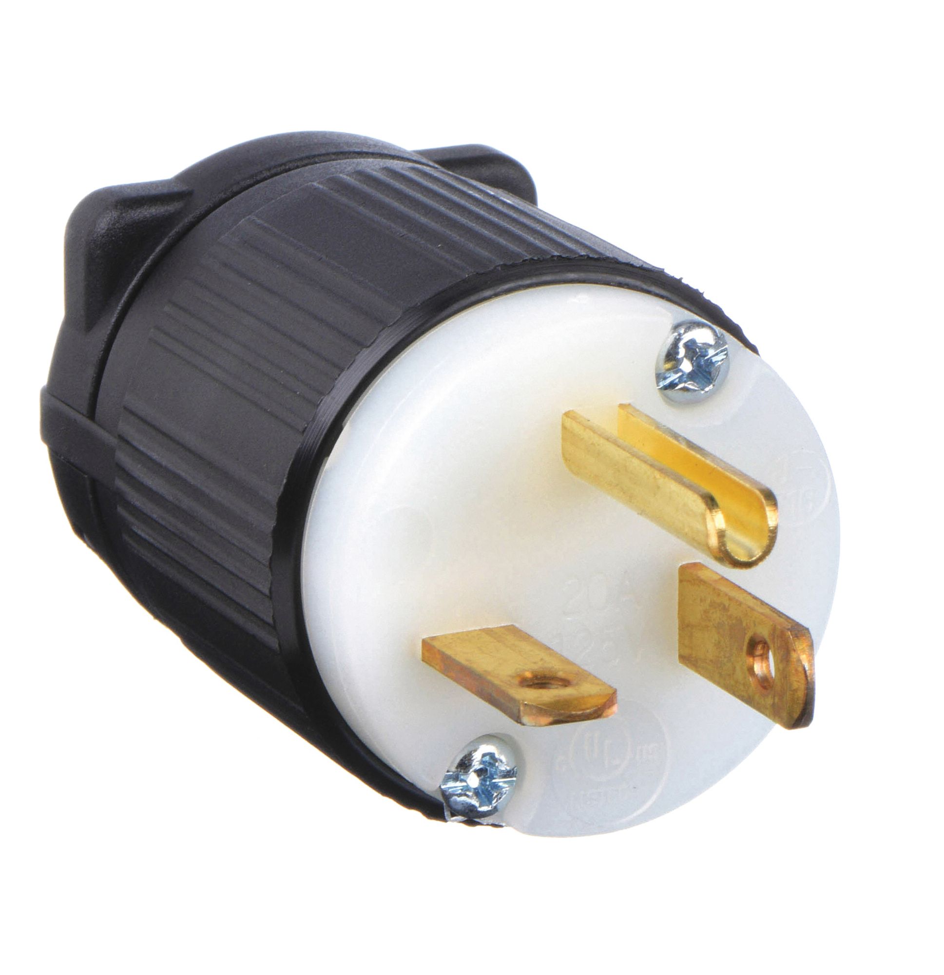 20 AA General Grade Straight Blade Plug, Black; NEMA Configuration: 5 ...