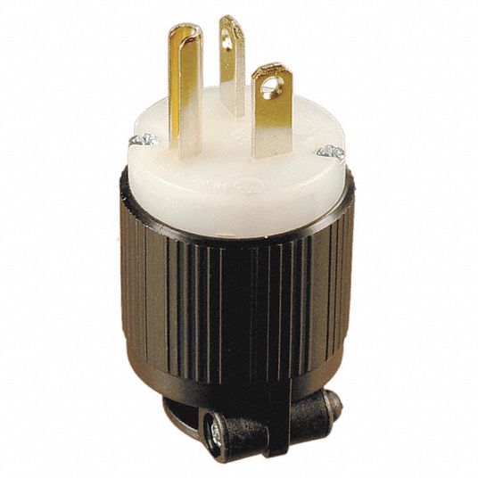 20A General Grade Straight Blade Plug, Black; NEMA Configuration: 6-20P ...