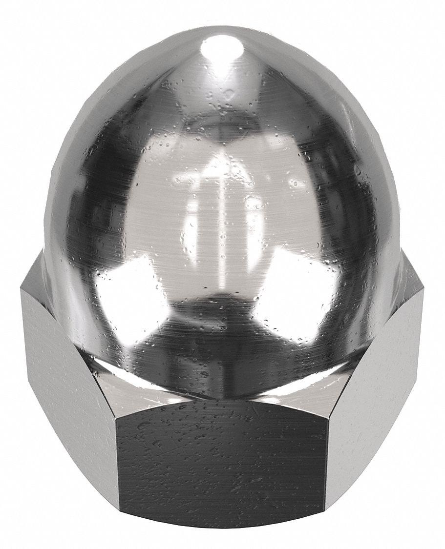High Crown, 3/8"-16 Thread, Cap Nut - 20W375|Z0326-188EP - Grainger