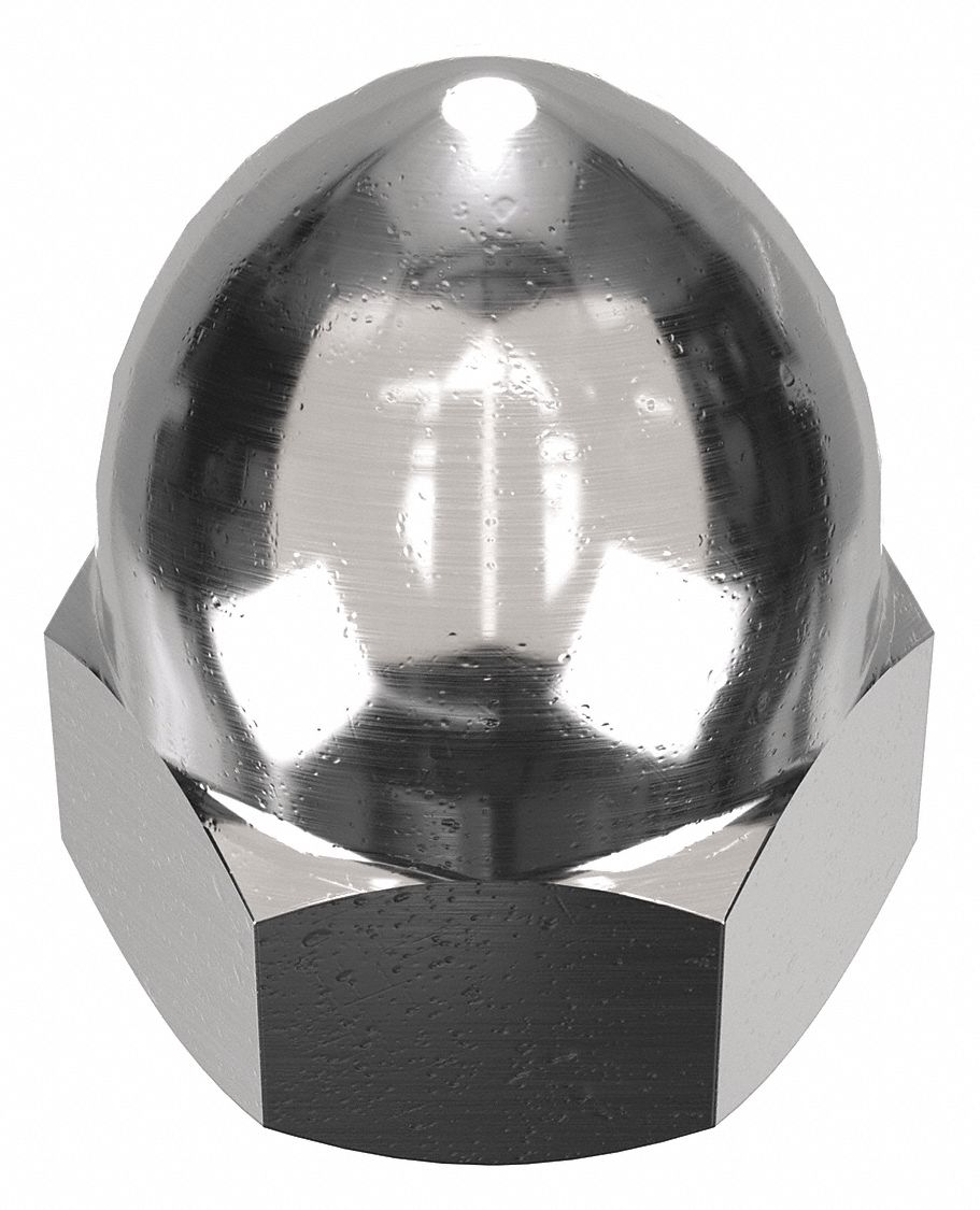 High Crown Flattened Head, 3/8"-16 Thread, Cap Nut - 20W379|Z0330-188EP ...