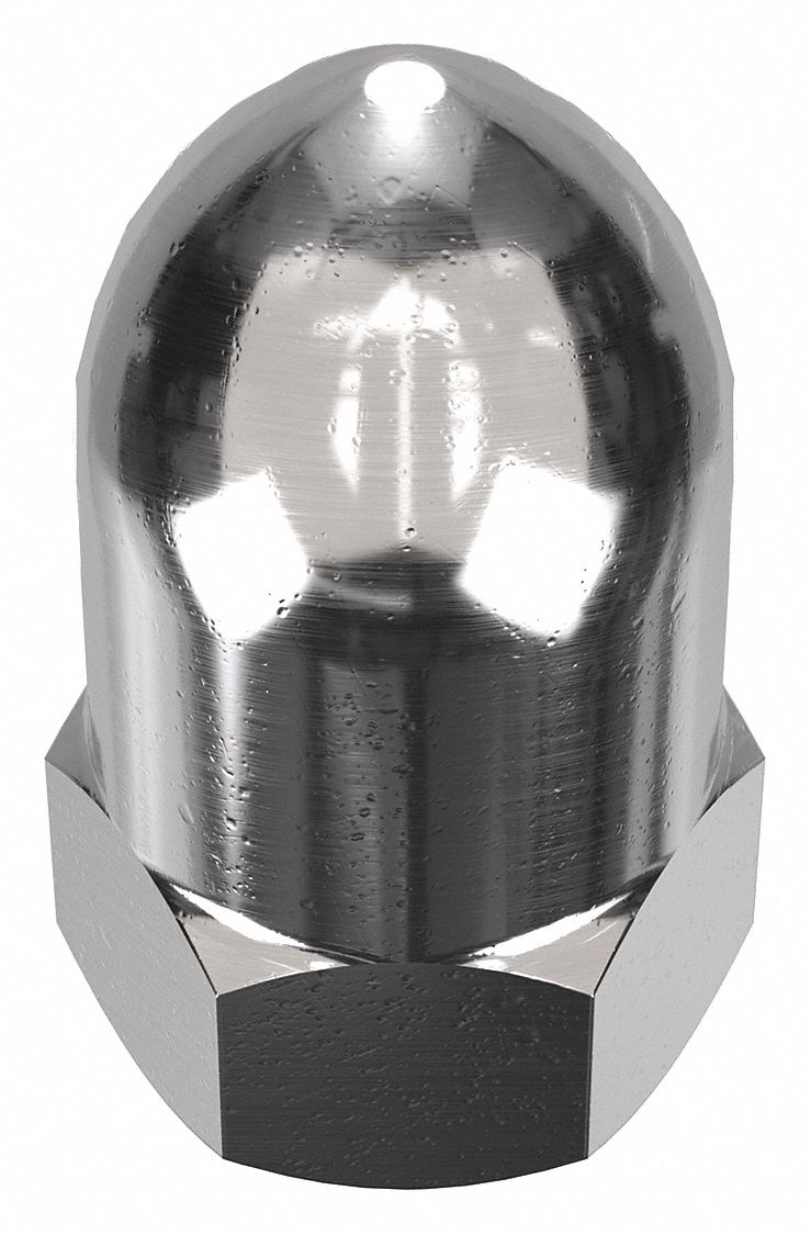 High Crown Flattened Head, 3/8"-16 Thread, Cap Nut - 20W380|Z0331-188EP ...