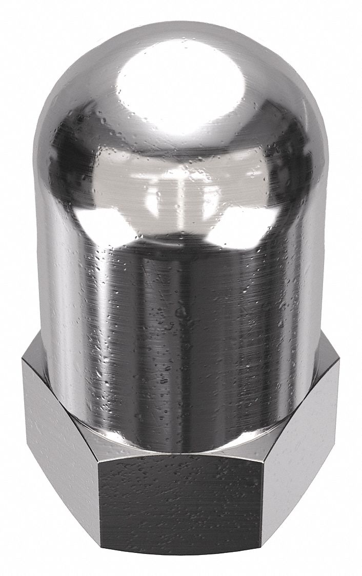 High Crown, 1/2"-13 Thread, Cap Nut - 20W384|Z0335-188EP - Grainger