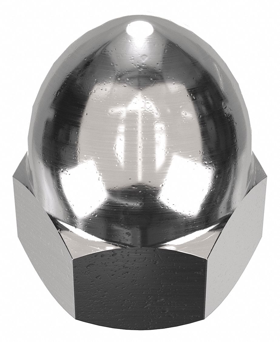 High Crown Flattened Head, 1/2"-13 Thread, Cap Nut - 20W387|Z0338-188EP ...