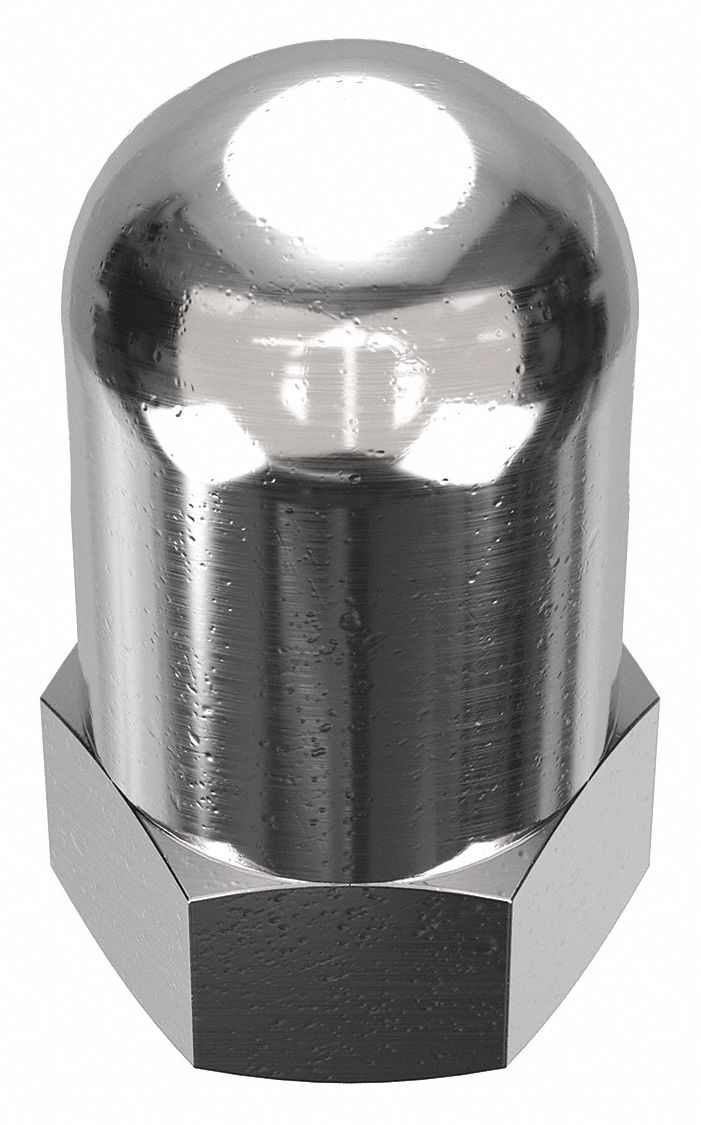 High Crown Flattened Head, 1/2"-13 Thread, Cap Nut - 20W388|Z0339-188EP ...