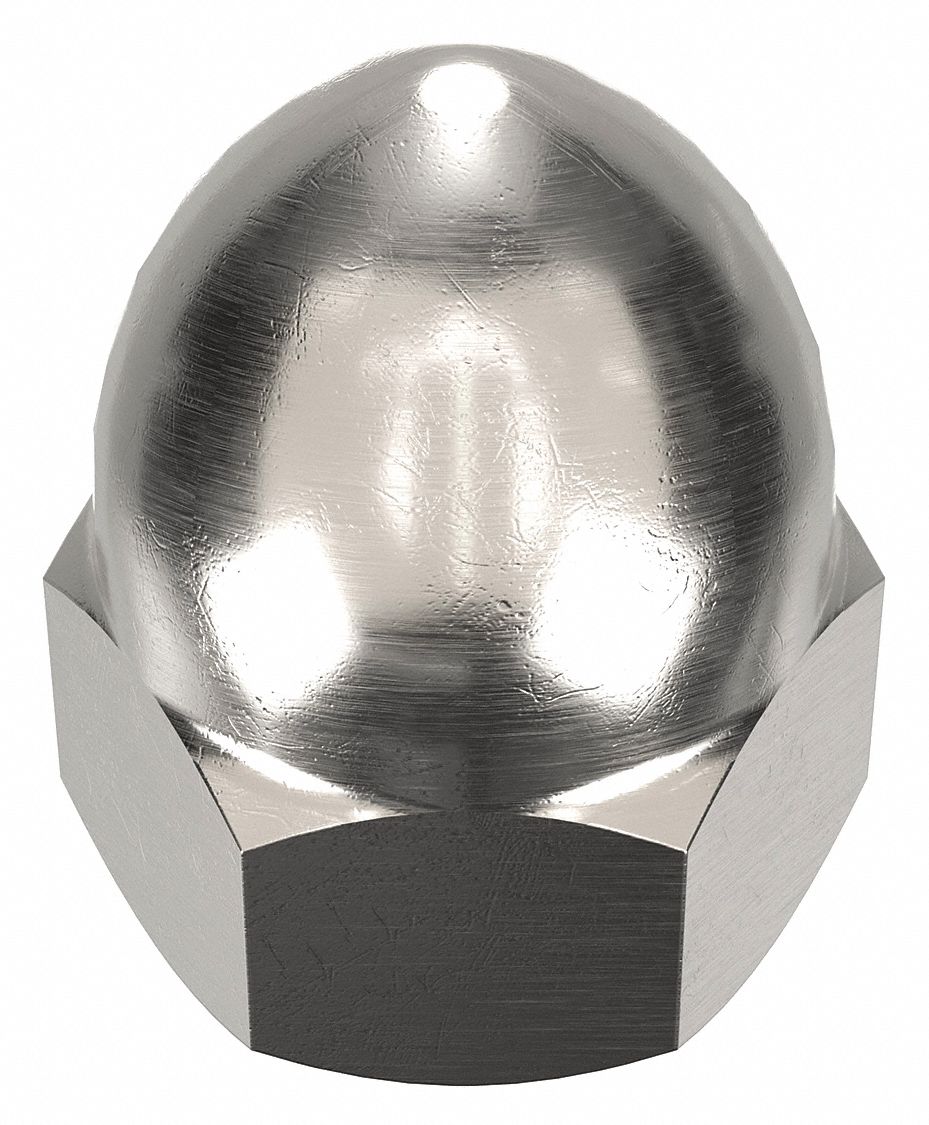 High Crown, 1/2"-13 Thread, Cap Nut - 20W416|Z0334-ALU - Grainger