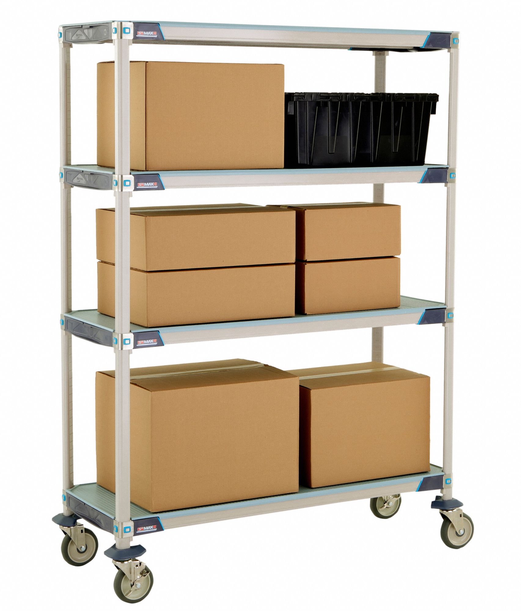 METRO Utility Cart: 50 in x 20 in, 67 in Overall Ht, 4 Shelves ...
