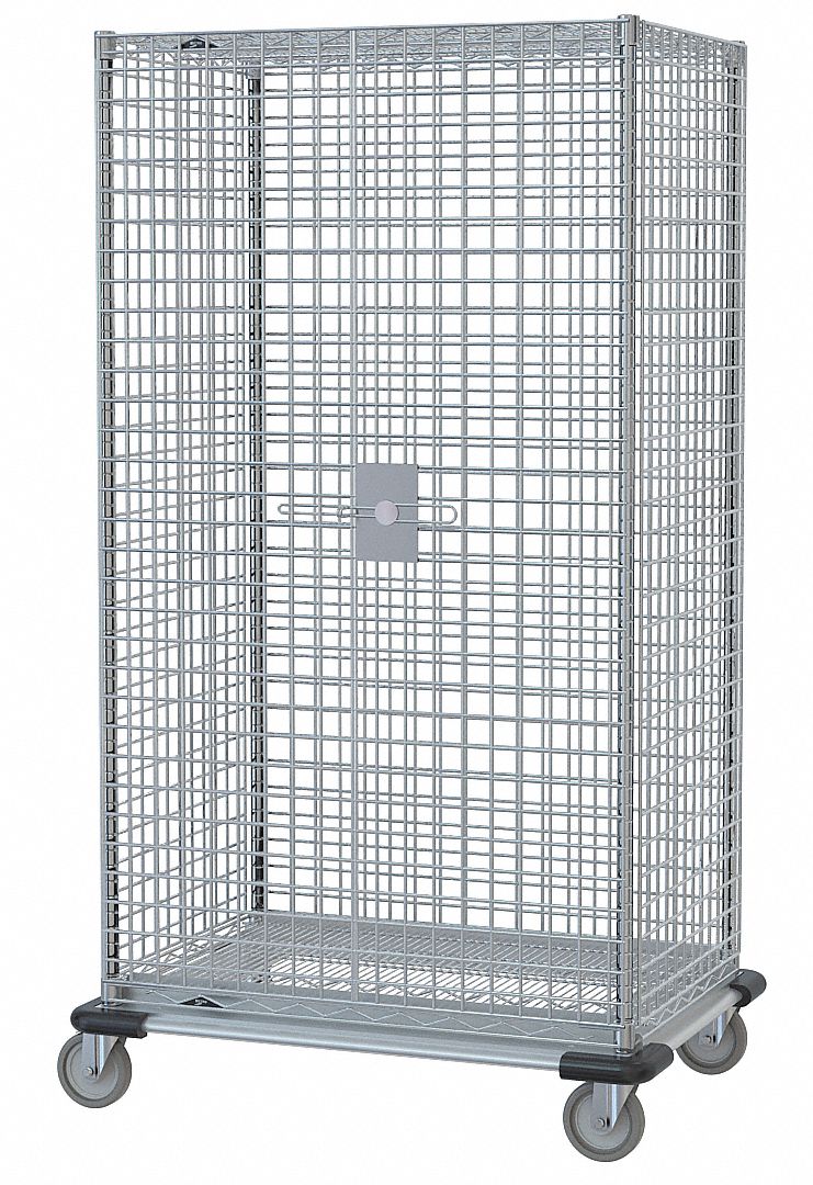 Wire Security Cart, 900 lb Load Capacity, 36 in x 24 in - Grainger