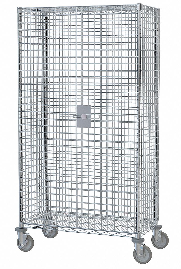 METRO Wire Security Cart,Chrome,41x22x68 - Security Carts - MPWSEC33ECQ ...