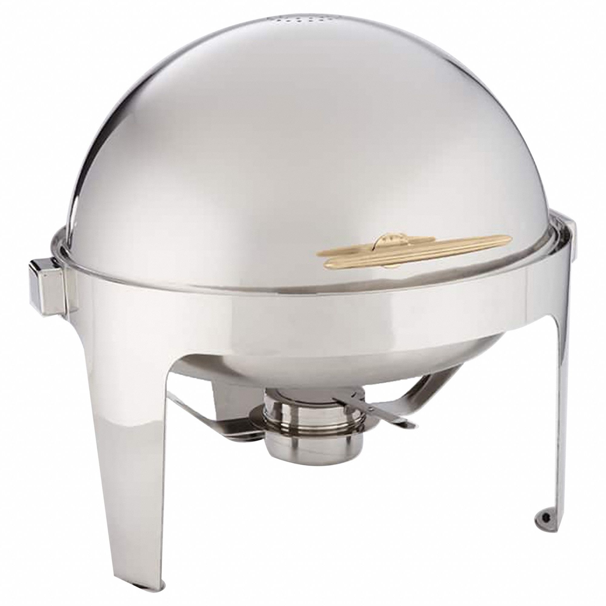 AMERICAN METALCRAFT, 7 qt Capacity, 18 in Overall Lg, Round Chafer ...