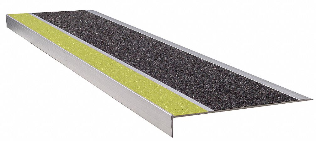 WOOSTER STAIR TREAD,YLW/BLK,36IN W,EXTRUDED ALUM - Antislip Stair Tread ...