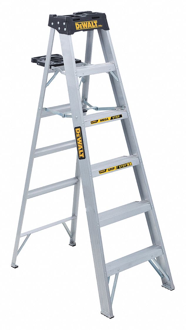 DEWALT, 6 ft Ladder Size, Aluminum, Stepladder - 20X987|DXL2010-06 ...