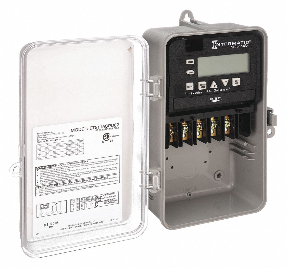 INTERMATIC, SPDT, Electronic Timer - 20XE78|ET8115CPD82 - Grainger