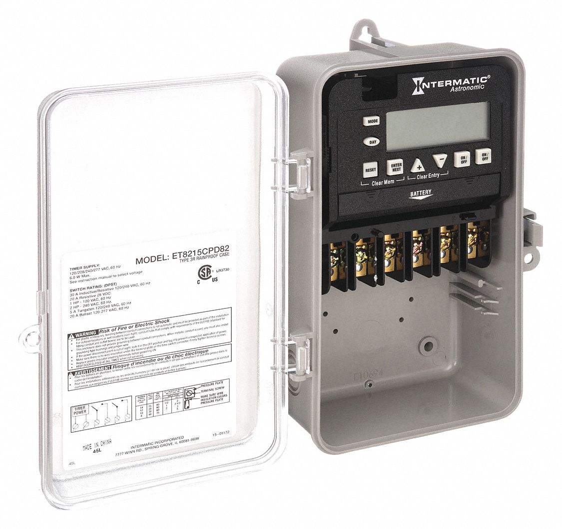 INTERMATIC, SPST, Electronic Timer - 20XE80|ET8215CPD82 - Grainger