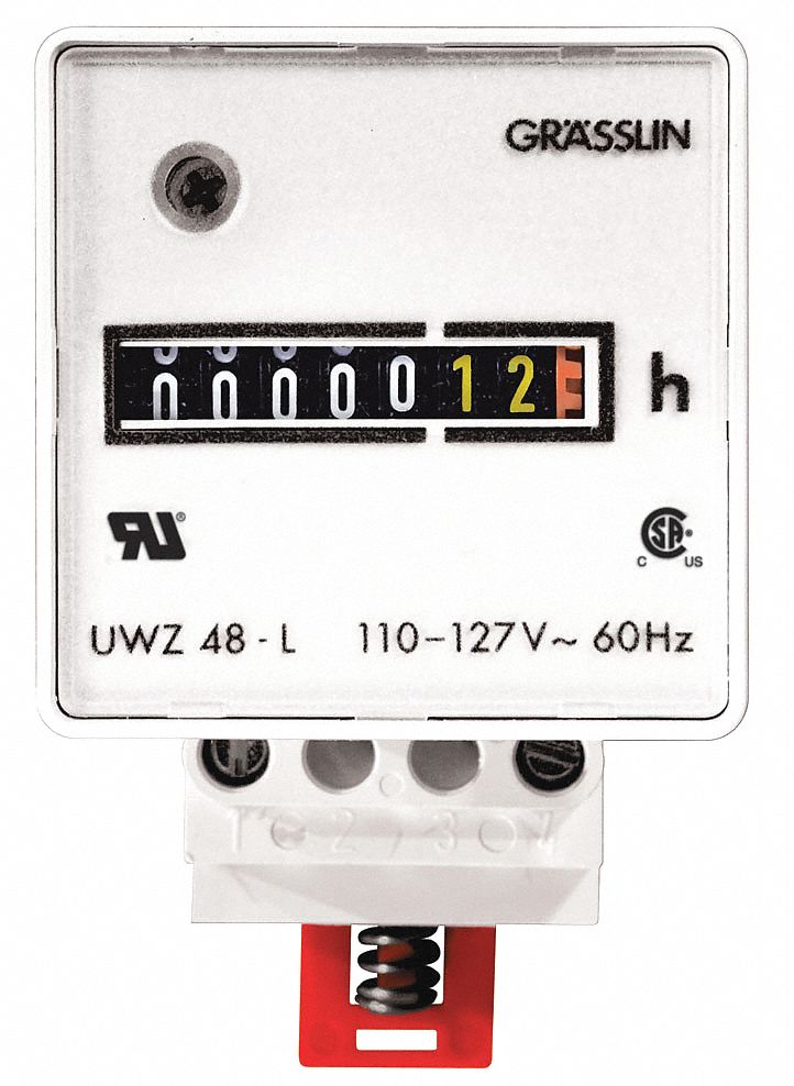 Intermatic UWZ48V-24U Intermatic Hour Meter: 24V AC, 7 Digits, Square ...