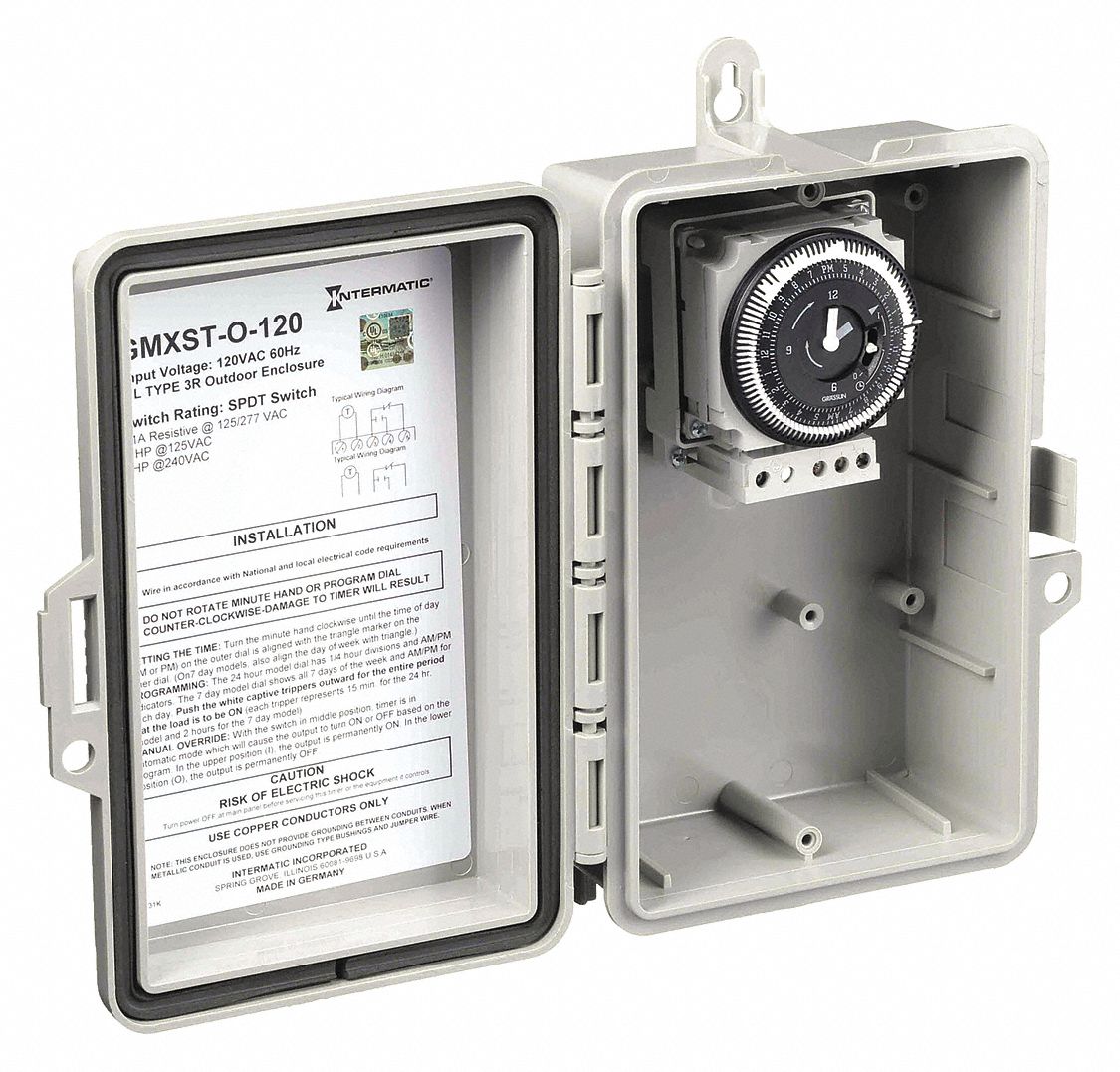 INTERMATIC, 24 hr, 120V AC, Electromechanical Timer - 20XF38|GMXST-O ...