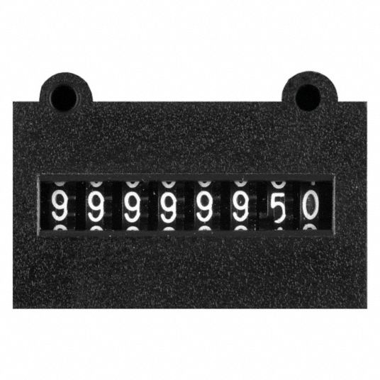 ENM Electromechanical Counter: 8 Digits, Base, 25 Max. Counts per ...