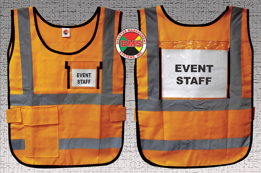 DISASTER MANAGEMENT SYSTEMS, Safety Vest ANSI Class Class 1, Orange ...