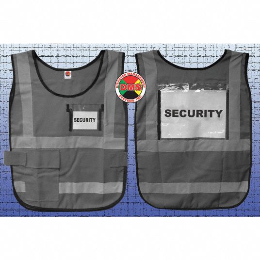 DISASTER MANAGEMENT SYSTEMS, Safety Vest ANSI Class Class 1, Gray ...